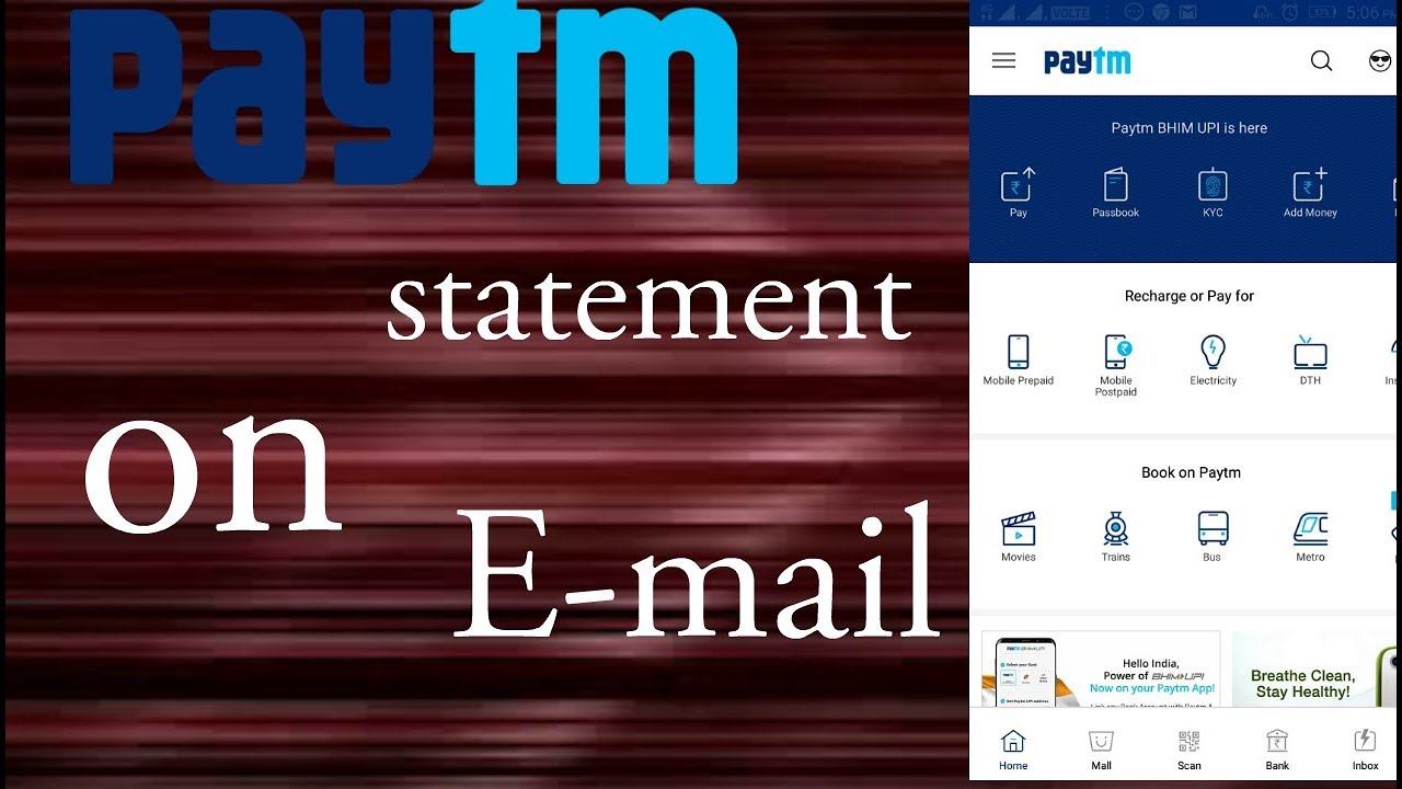 How to get paytm balance statement on email || - YouTube