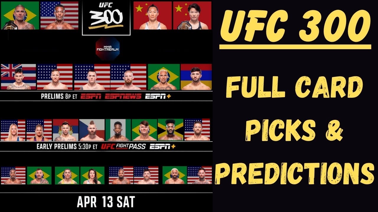 UFC 300: Full card Picks & Predictions | Betting Breakdown - YouTube