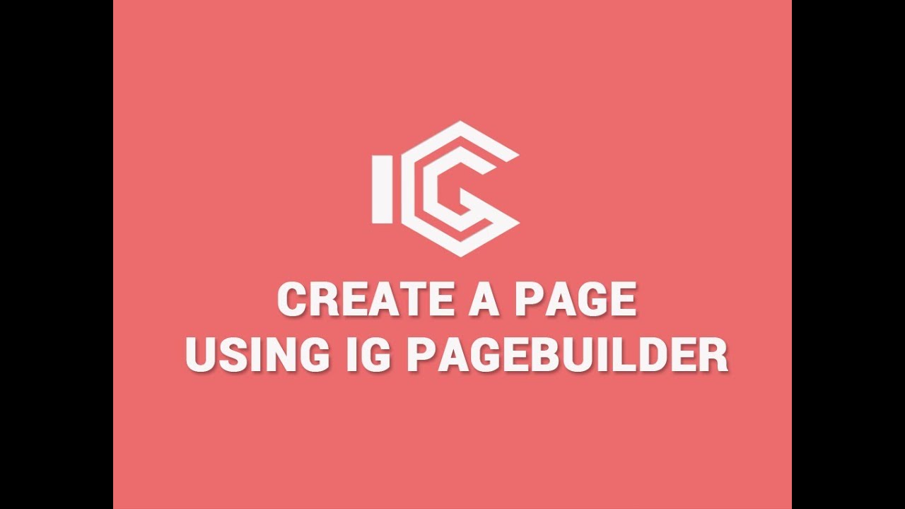How to create a page using IG PageBuilder - YouTube