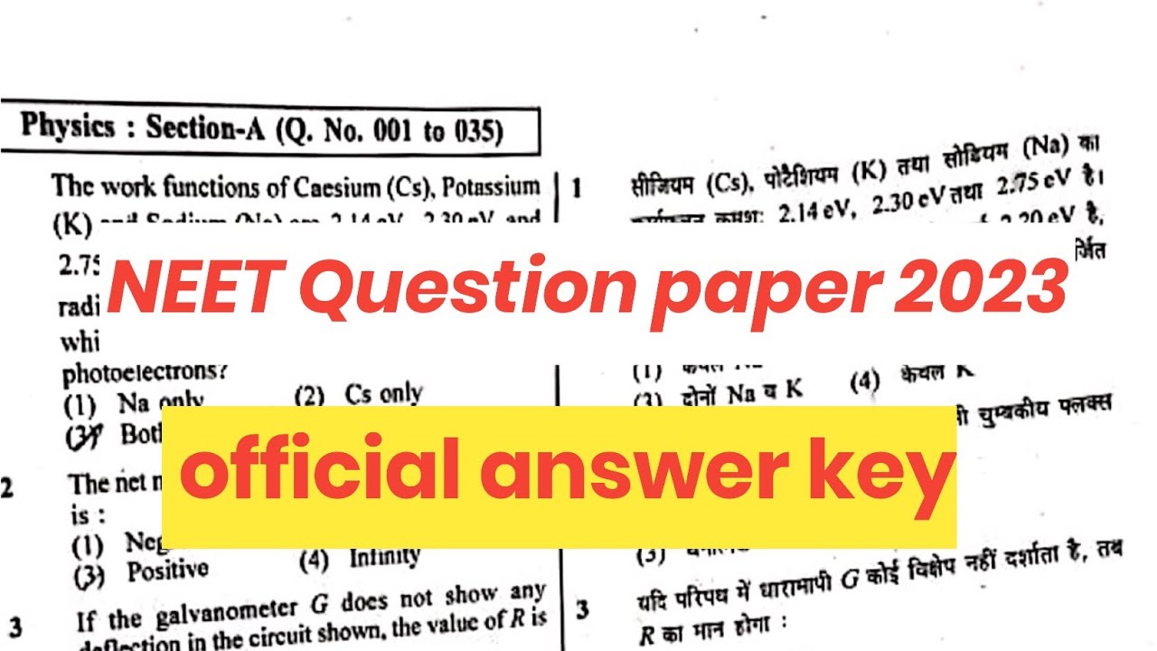 NEET Question paper 2023, NEET 2023 question paper analysis, NEET 2023 ...