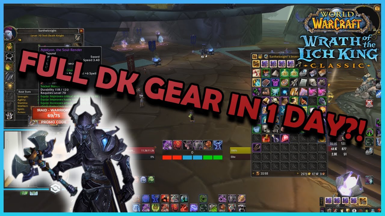 1 Day-Old Death Knight gets FULL GEAR from 1 Raid?! | Daily Classic WoW ...