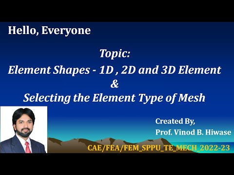 CAE Notes (INSEM) |Type of Element-1D, 2D and 3D-Element @Selecting the Element type of Mesh%FEM/FEA