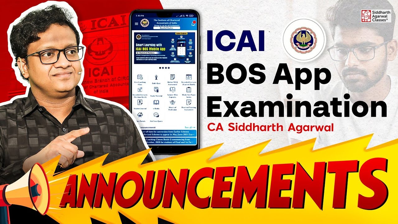 ICAI Examination Announcements | Siddharth Agarwal - YouTube