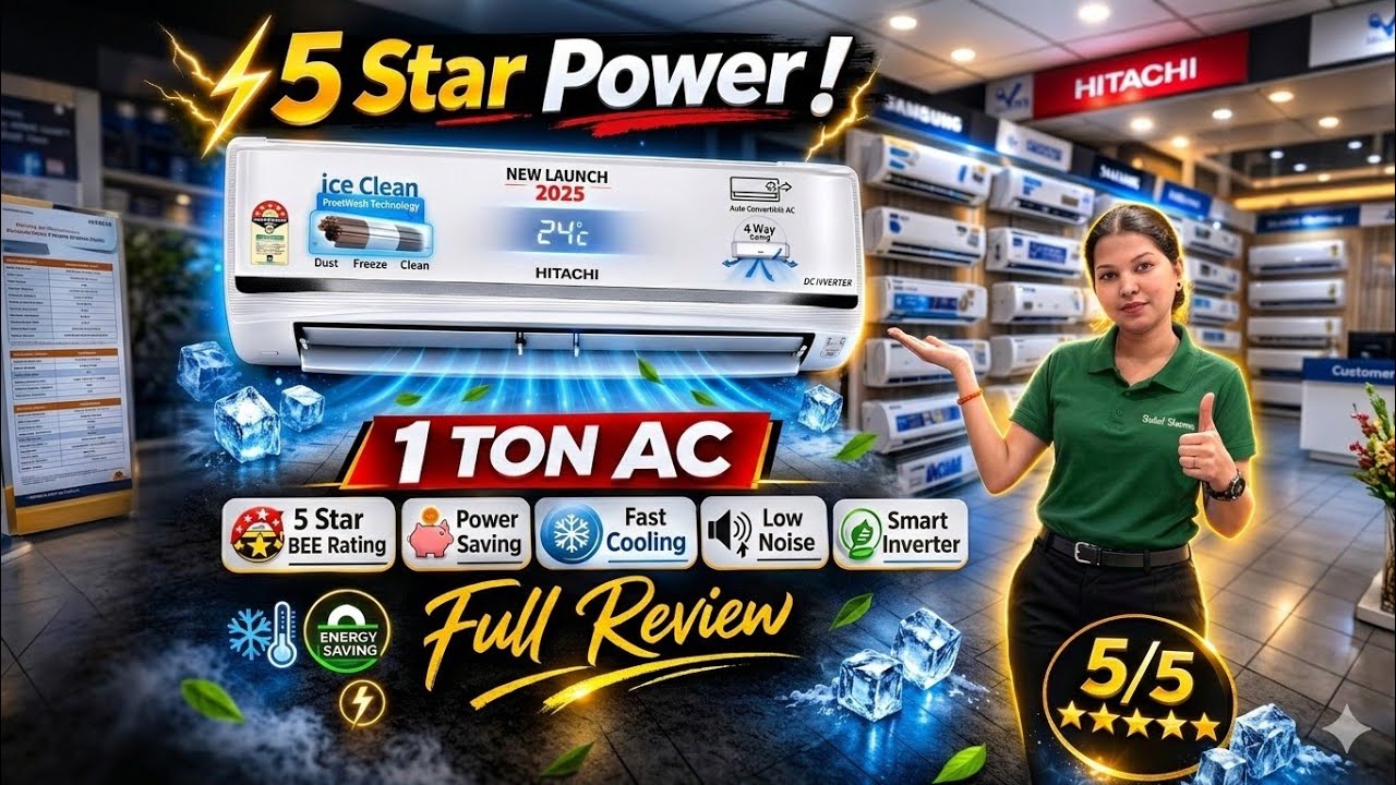 Hitachi 1 Ton 5 Star Split AC Unboxing & Installation | Honest Review ...