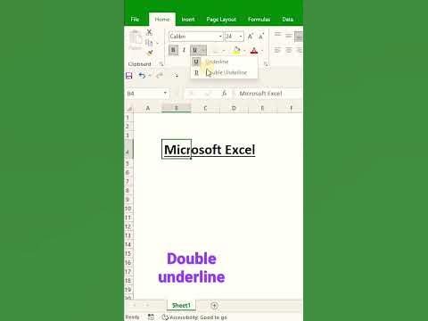 Underline in excel double #excelshortcuts #exceltricks - YouTube