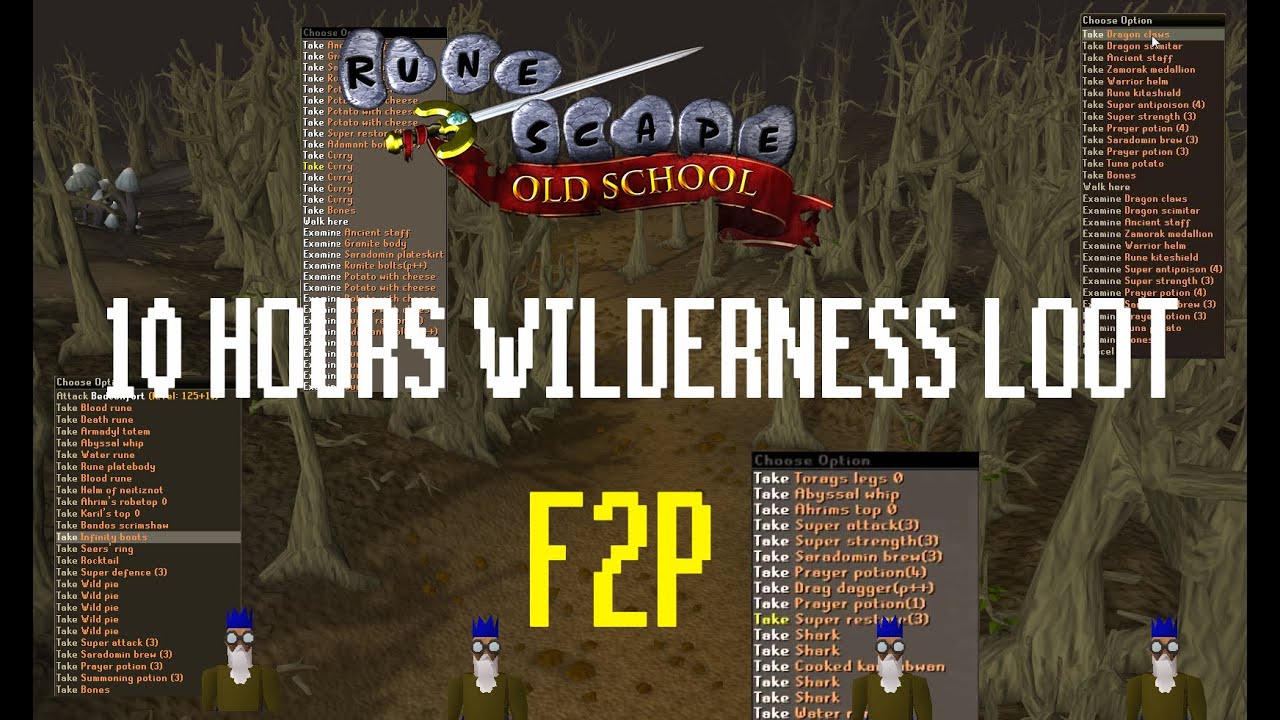 [OSRS] 10 HOUR'S WILDERNESS LOOT! - F2P - SURPRISE END! - YouTube