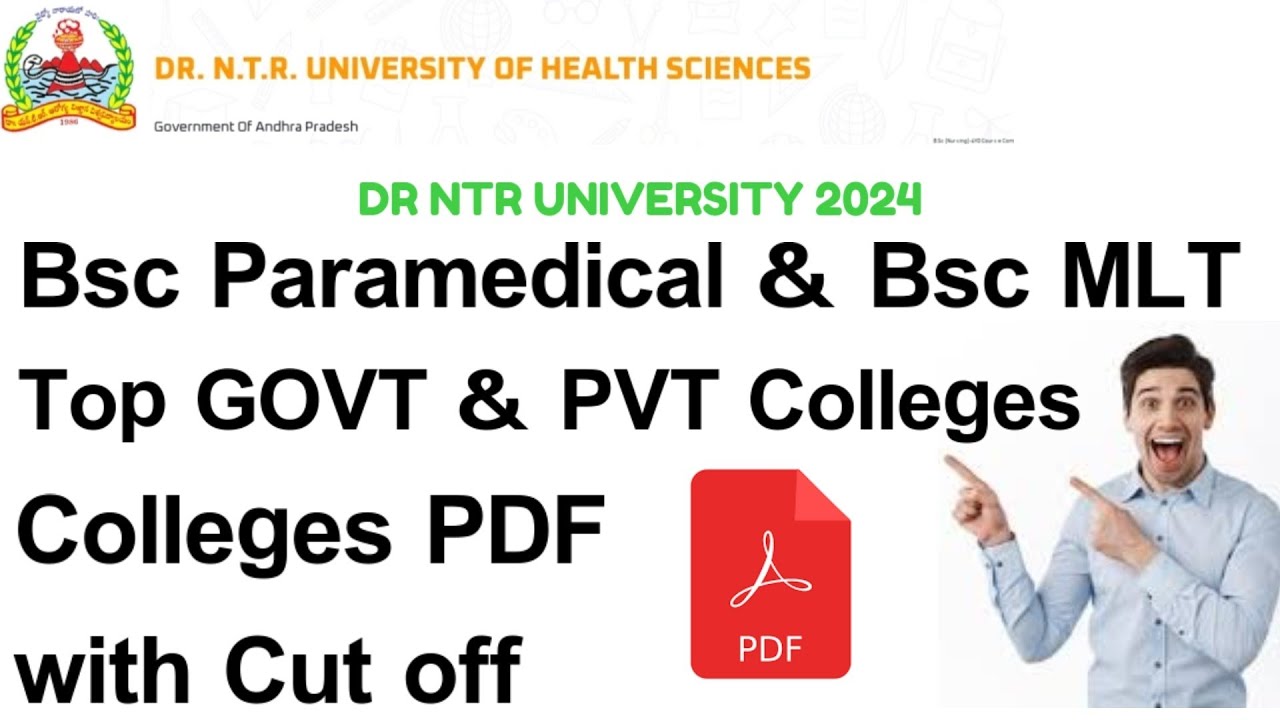 Bsc Paramedical & Bsc MLT AP Top Colleges with cut off PDF || DR NTR UNIVERSITY 2024 - YouTube