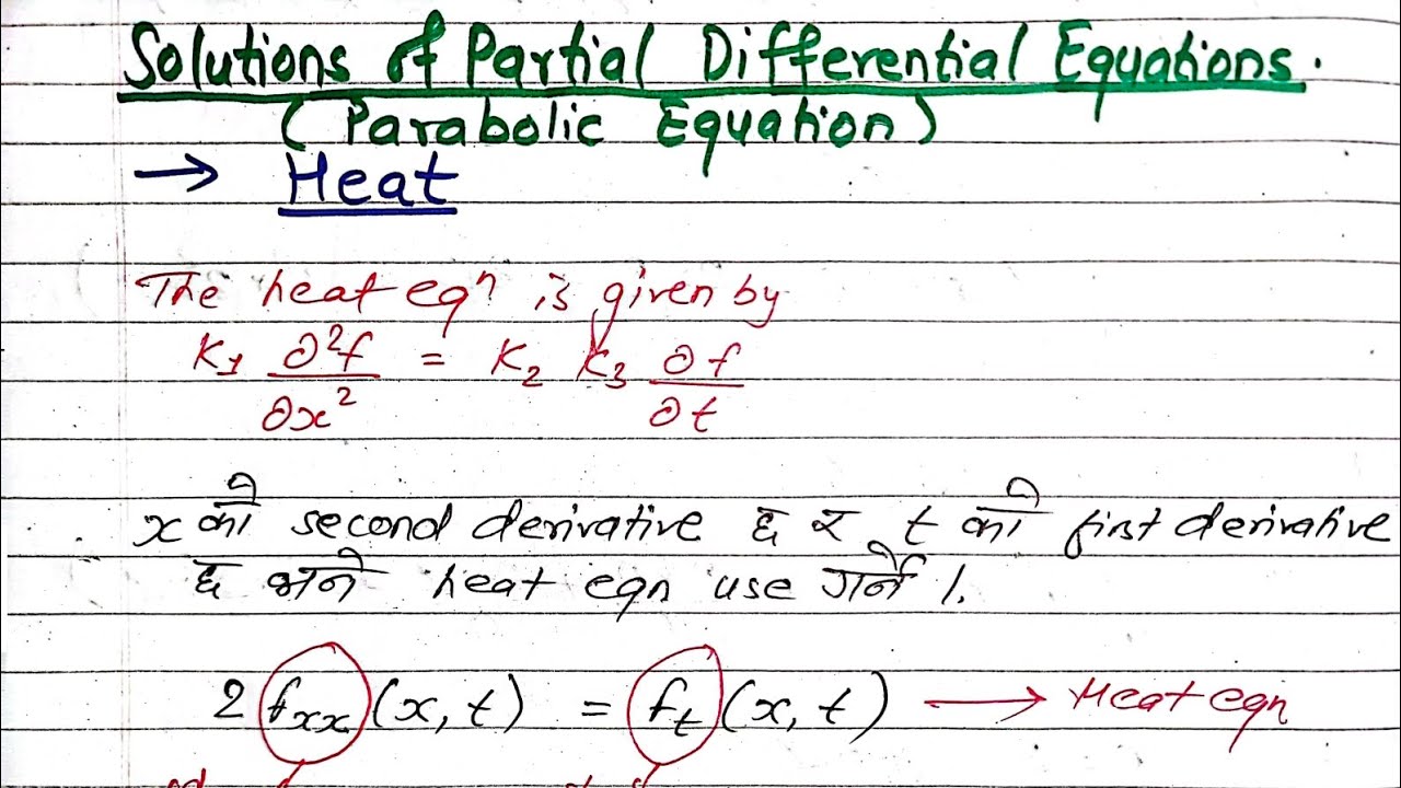 Unit:7 | Solution of Partial Differential equations (Parabolic Equation ...