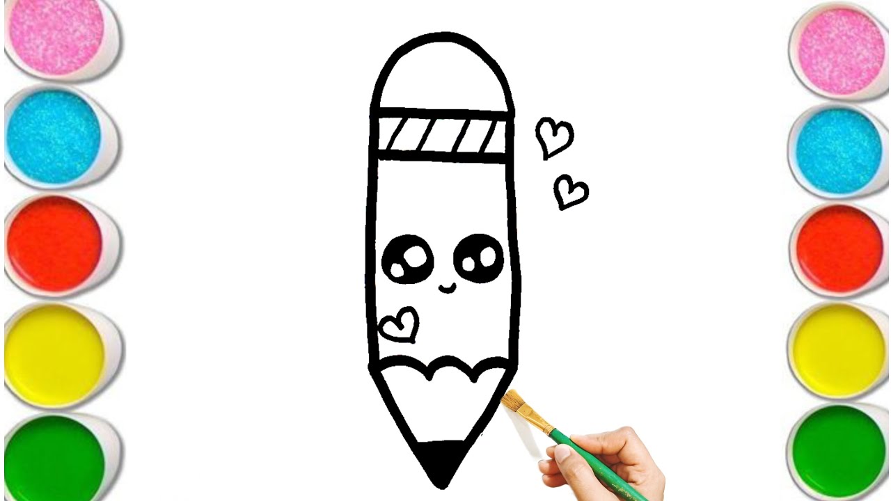 How to draw a cute pen/drawing a cute pen for kids step by step - YouTube