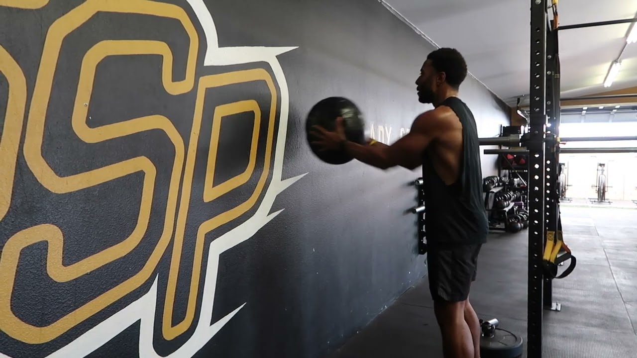 Wall Chest Pass - Med Ball - YouTube