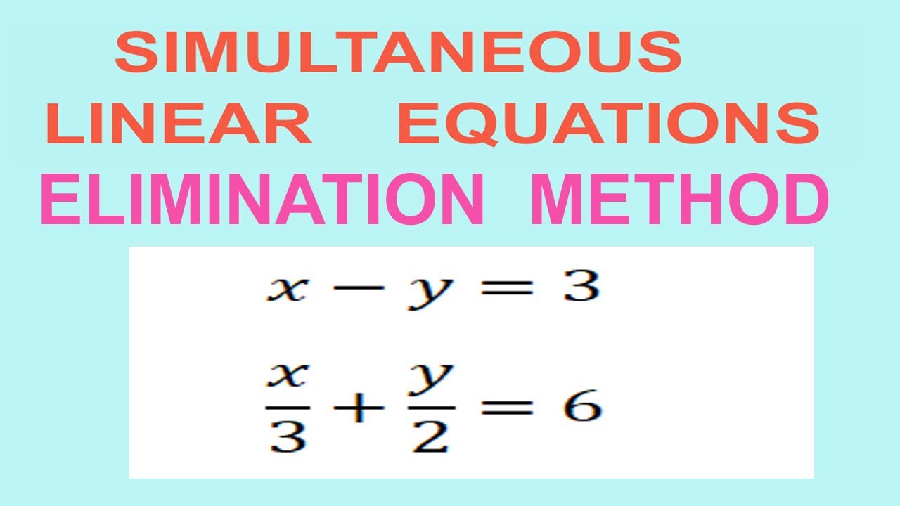 simultaneous linear equations elimination method qno 53 - YouTube