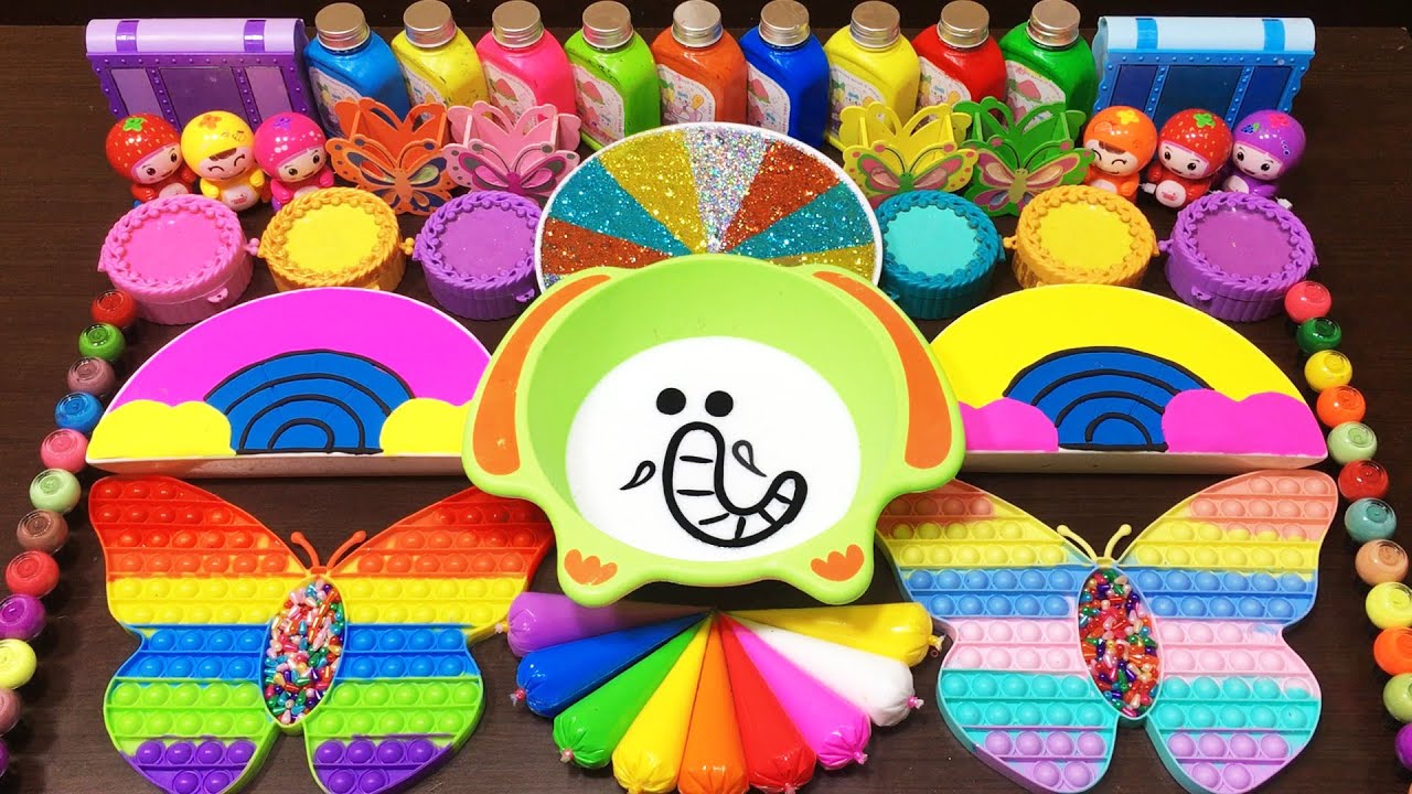 COLOR slime!!! Mixing random into GLOSSY slime!!!Satisfying LaLa Slime ...