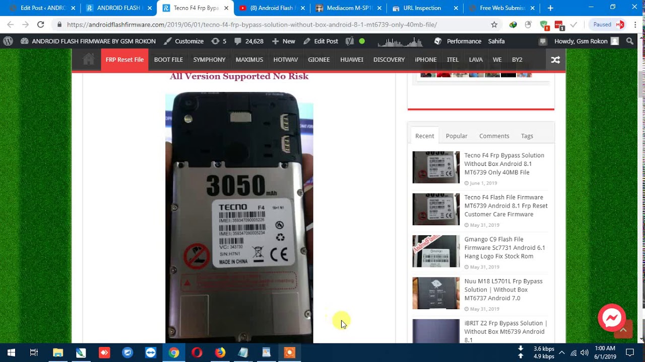 Tecno F4 Frp Bypass Solution Without Box Android 8.1 MT6739 Only 40MB ...