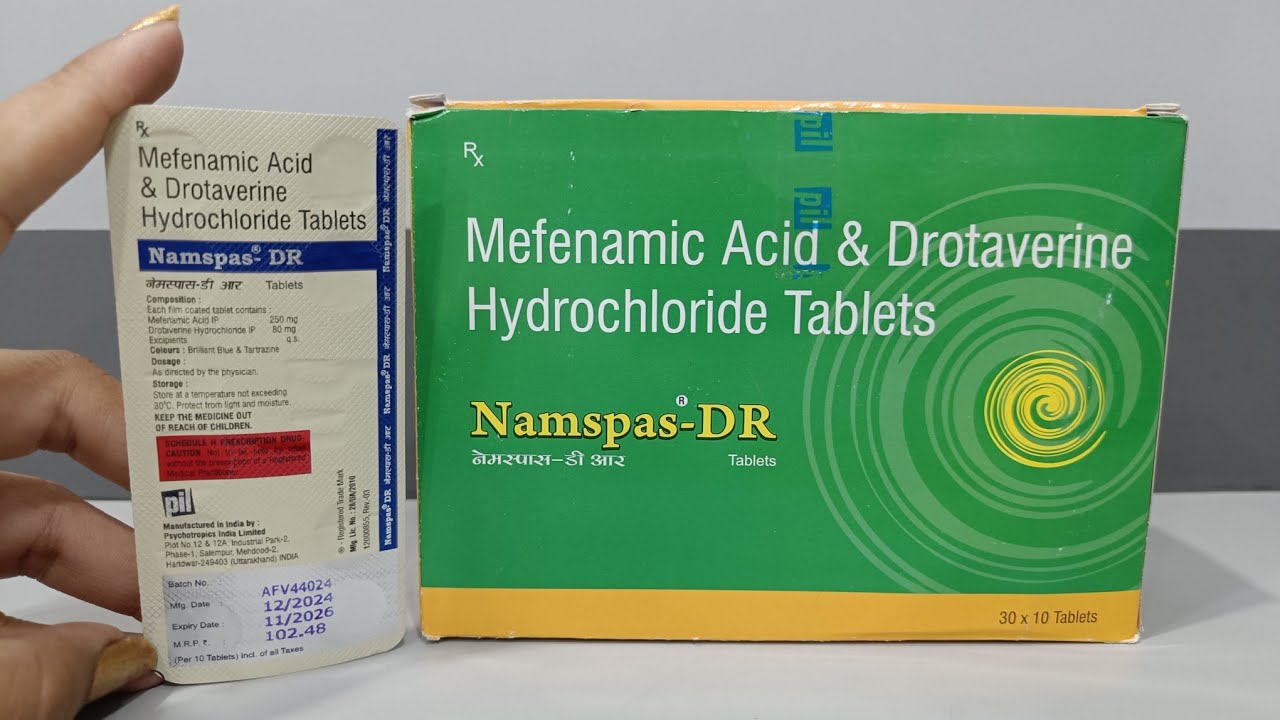 Namspas -dr tablet / Mefenamic acid & drotaverine /use,dose,wrk, side ...