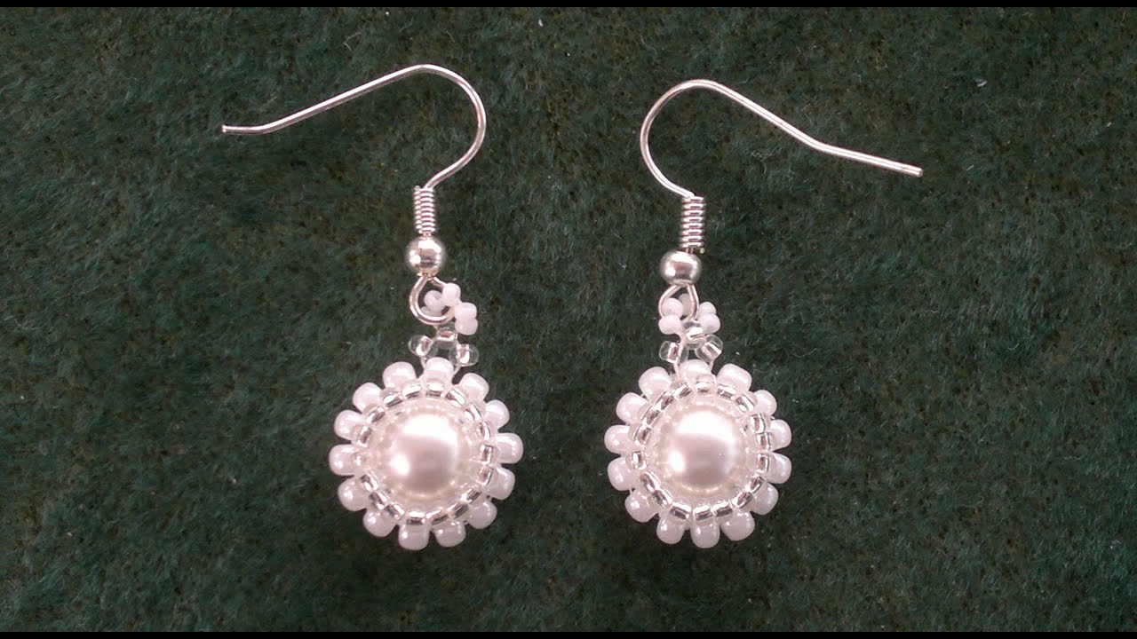 Classy - stunning - easy to make pearl earrings beading tutorial - YouTube