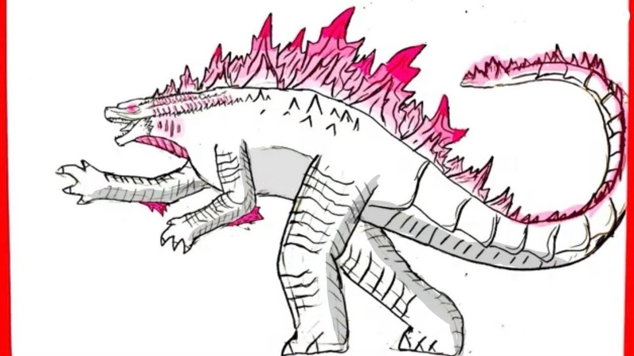 How To Draw Godzilla Evolved | Full Body | Run | Godzilla X Kong: The ...