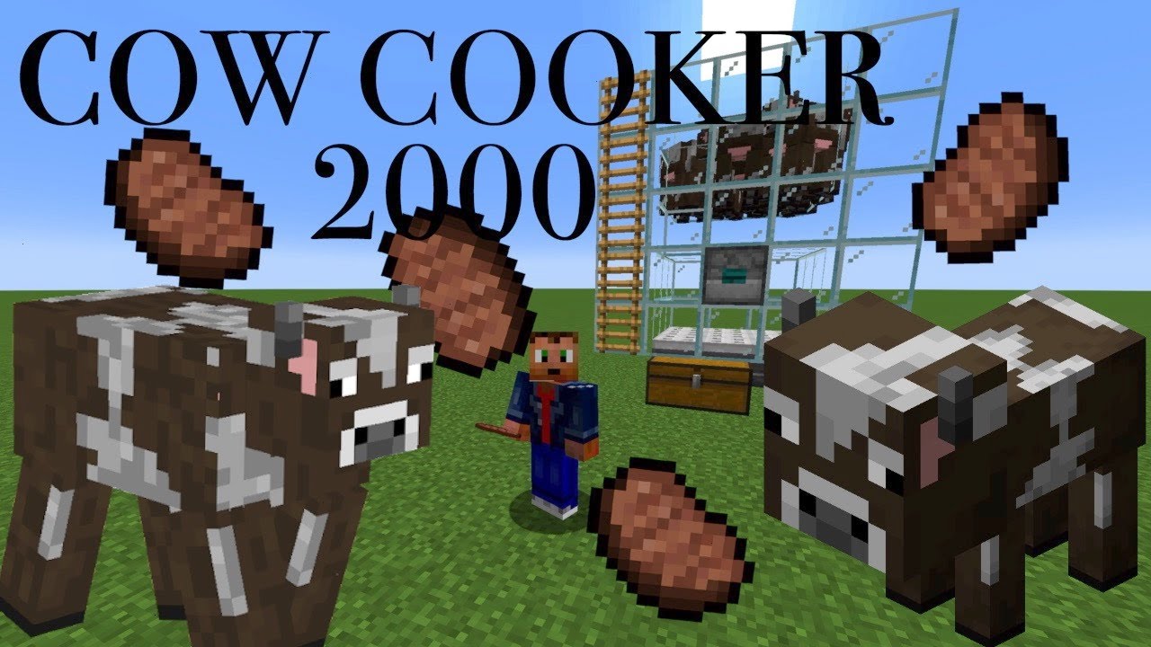 Cow Cooker 2000 - Minecraft Cooked Steak Farm - YouTube