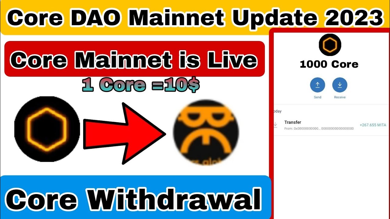 Core DAO Mainet Live Update || Core Price 10$ || Core Withdrawal ...