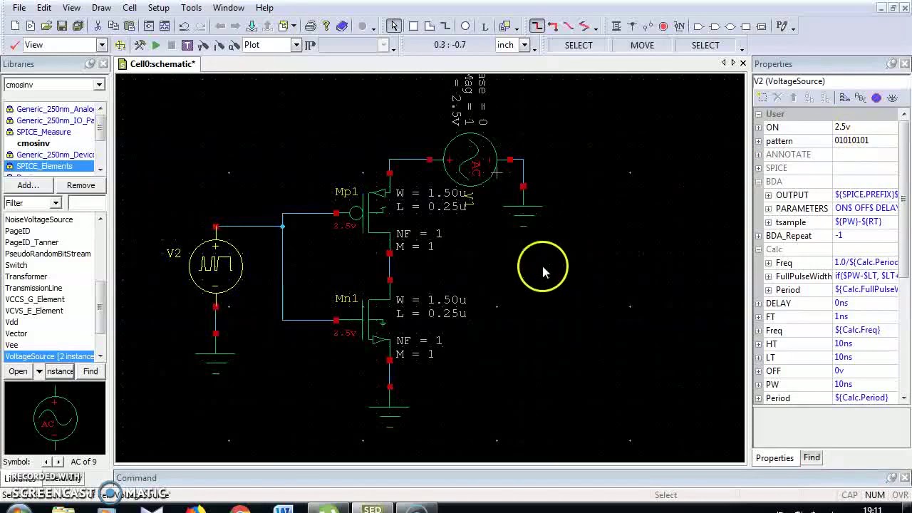 CMOS Inverter Design using Tanner V16 - YouTube