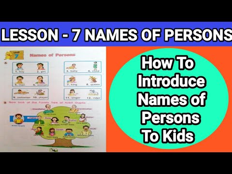 Lesson - 7 Names of Persons. Worksheet for lkg and Ukg kids. - YouTube
