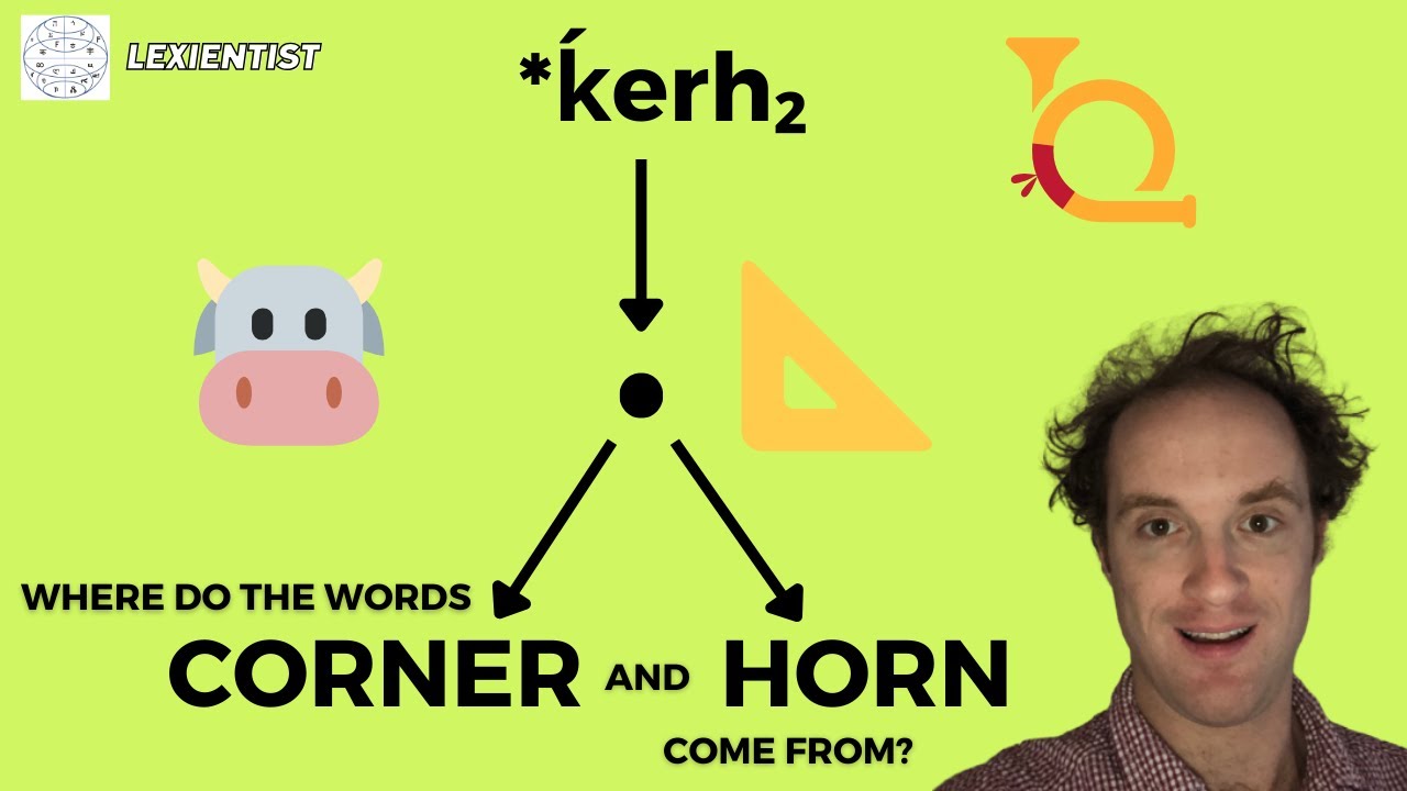 Etymology of CORNER and HORN: Connected up to a point - YouTube