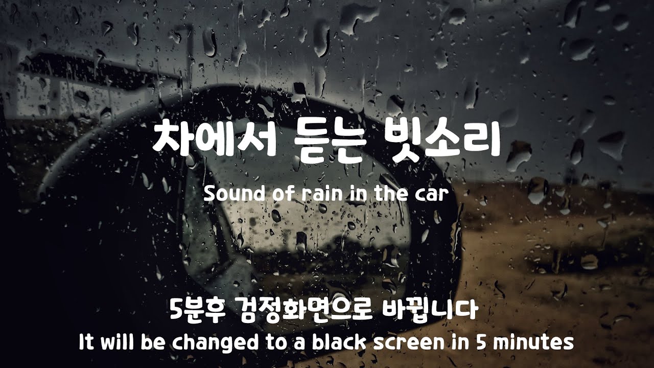 빗소리 Asmr 자연의 소리 ♬ 잠 잘오는 소리 ♪ 수면 유도 ♩ 마음이 편안해 지는 소리 ♫ 힐링 사운드 ♬ 10시간 연속 재생 ♪ 5분 후 검은화면 ♩ 차에서 듣는