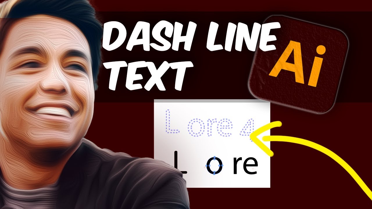 Illustrator 2024: How To Make A Dash Line Text Illustrator - YouTube