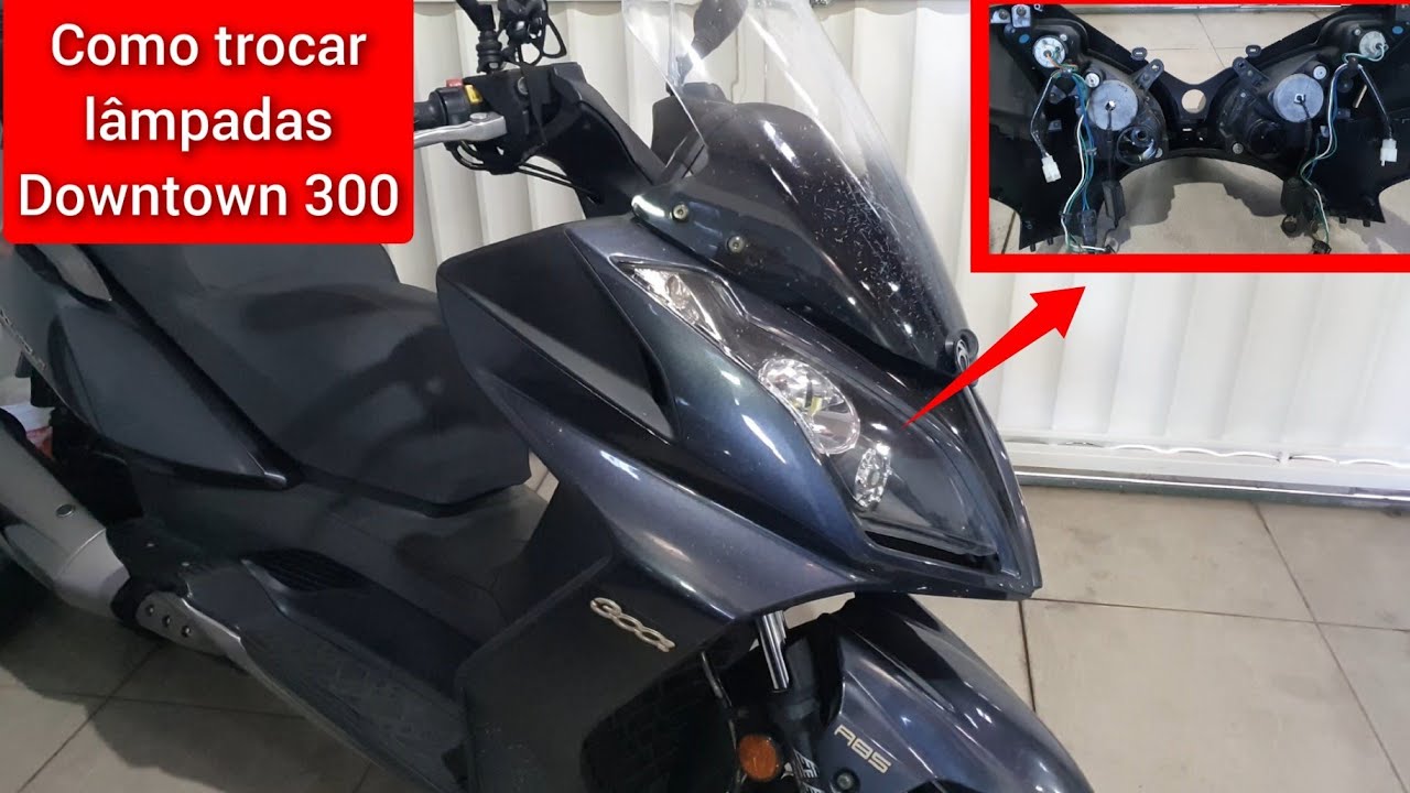 Scooter Kymco Downtown 300i - Troca de lâmpadas faróis, lanterna e setas - YouTube