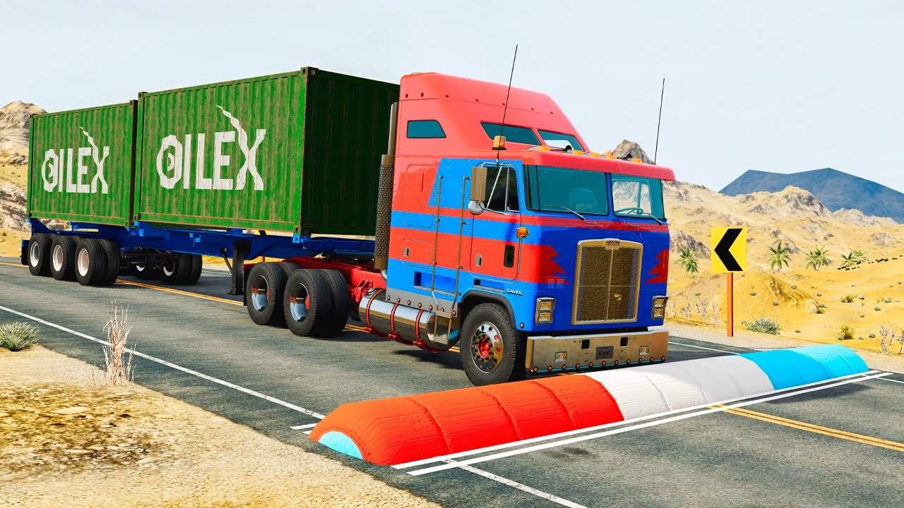 Trucks vs Speed Bumps – BeamNG.Drive - YouTube