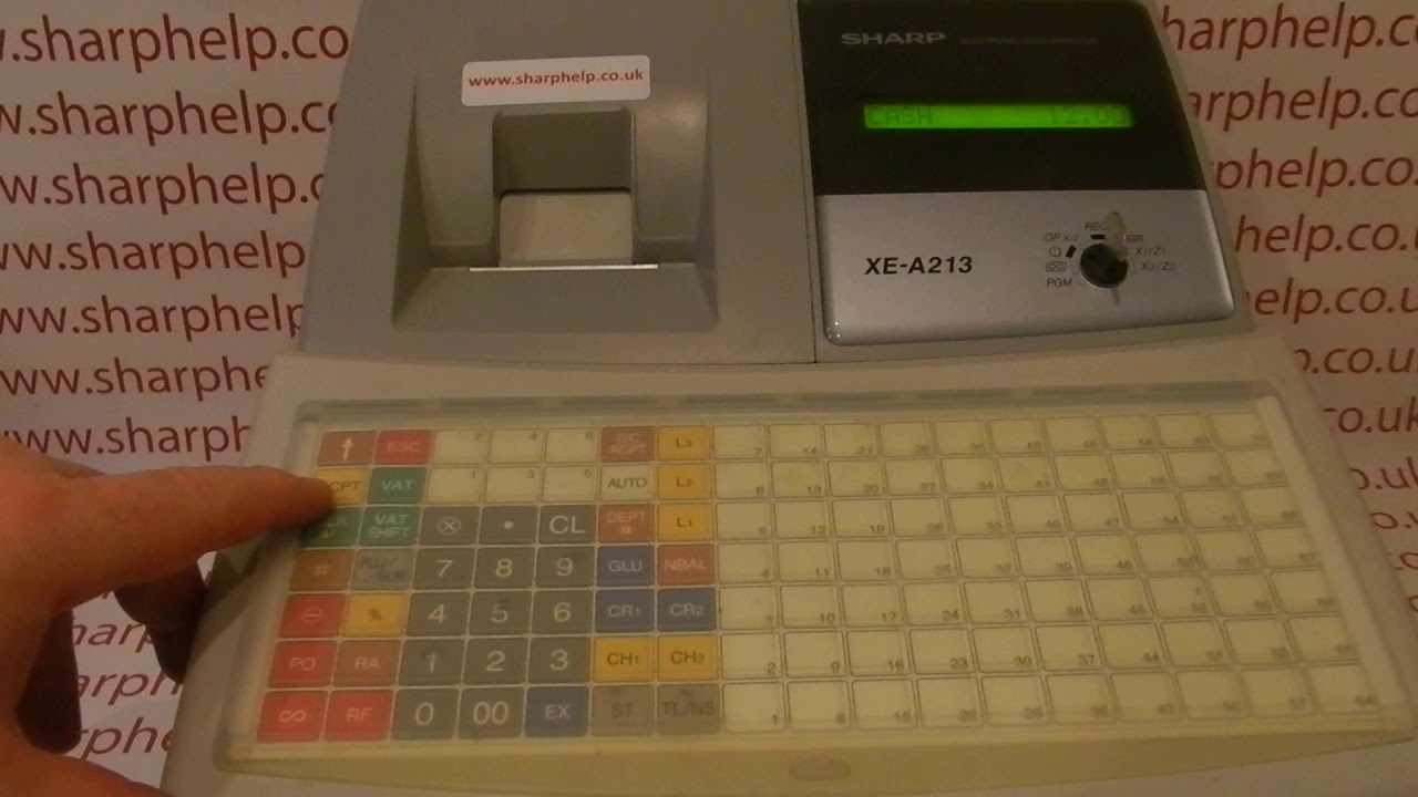 Turn Till Receipt On Or Off Sharp XE-A213 / XEA213 / XE-A213B Cash ...