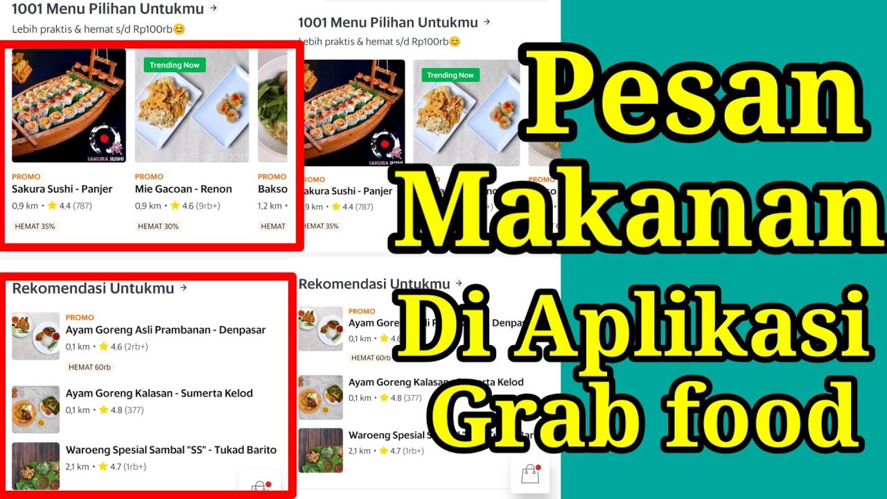 Cara pesan makanan lewat aplikasi grab food 2022|tutorial pesan makanan ...