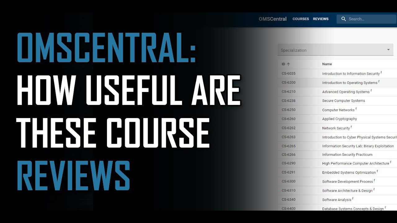 OMSCentral - How useful are these course reviews - YouTube