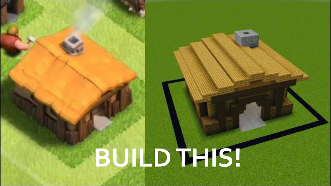 How to build: Lv 1 Town Hall in Minecraft (Speedbuild) - YouTube