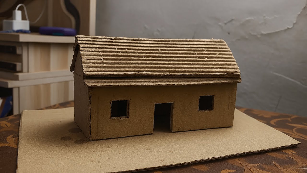 MAKING A HOUSE WITH CARDBOARD /DIY MINIATURE - YouTube