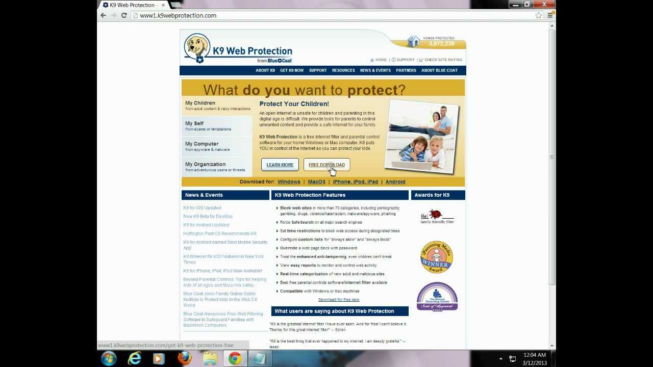 FREE K9 web protection tutorial installation - YouTube