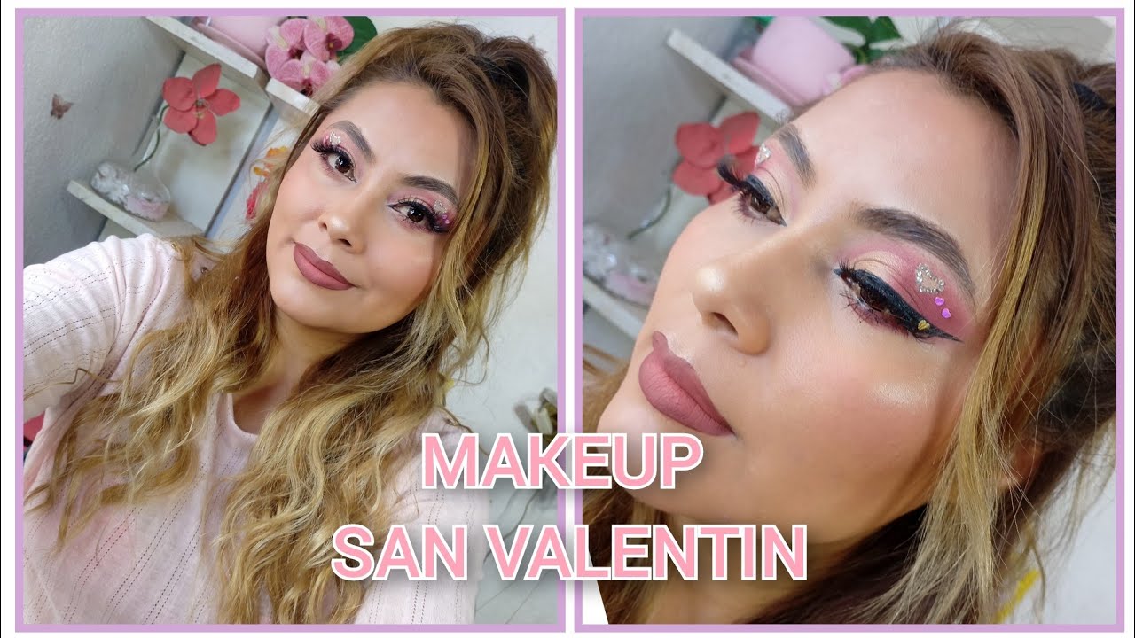 CORAZON CON CRISTALES💖/ MAKEUP SAN VALENTÍN/ MAQUILLAJE ROMÁNTICO # ...