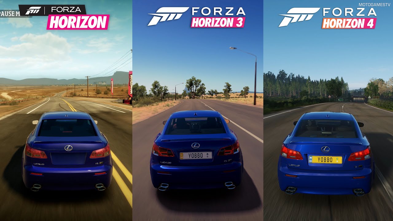 Forza Horizon vs Forza Horizon 3 vs Forza Horizon 4 - 2009 Lexus IS F ...