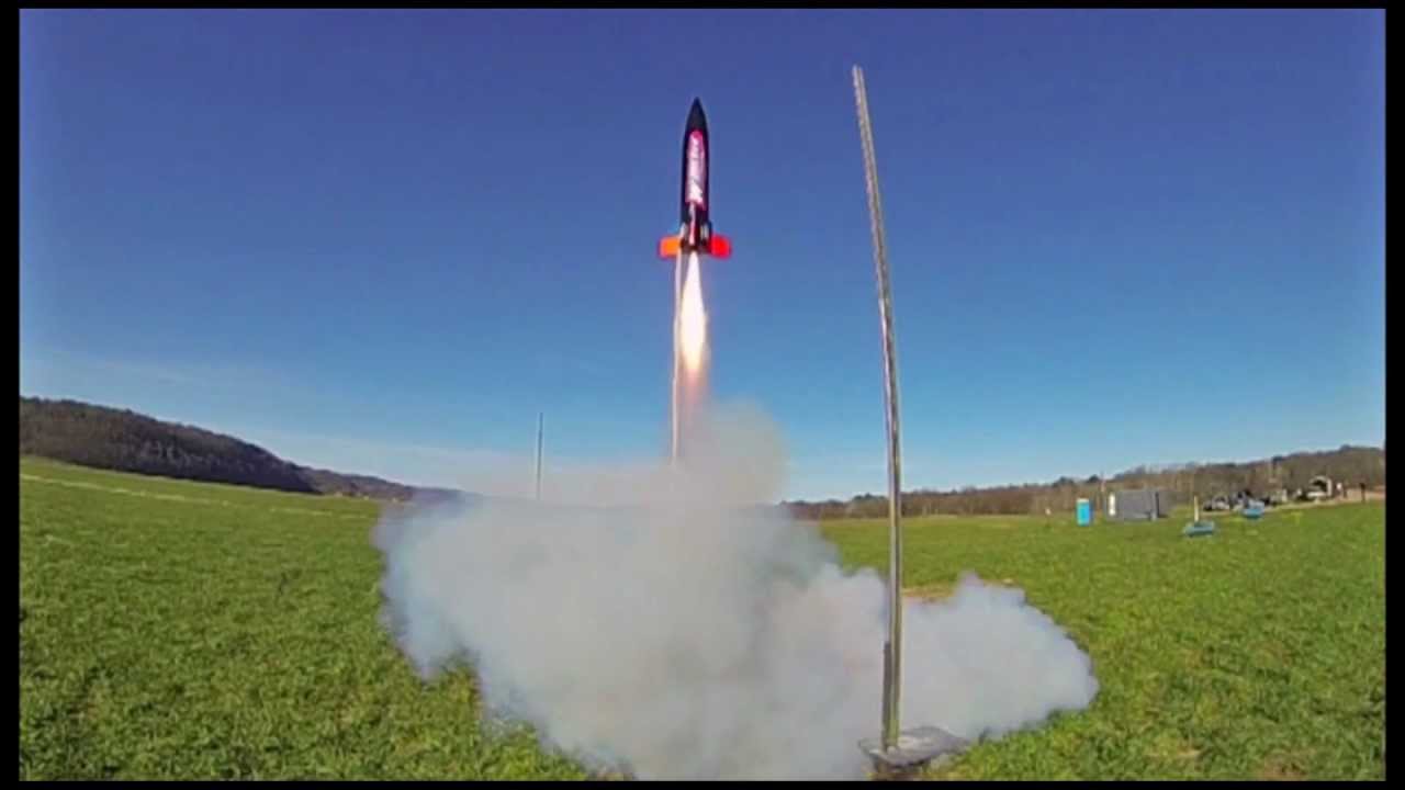 Warlock high power rocket launch on Cesaroni K360 motor in normal and ...
