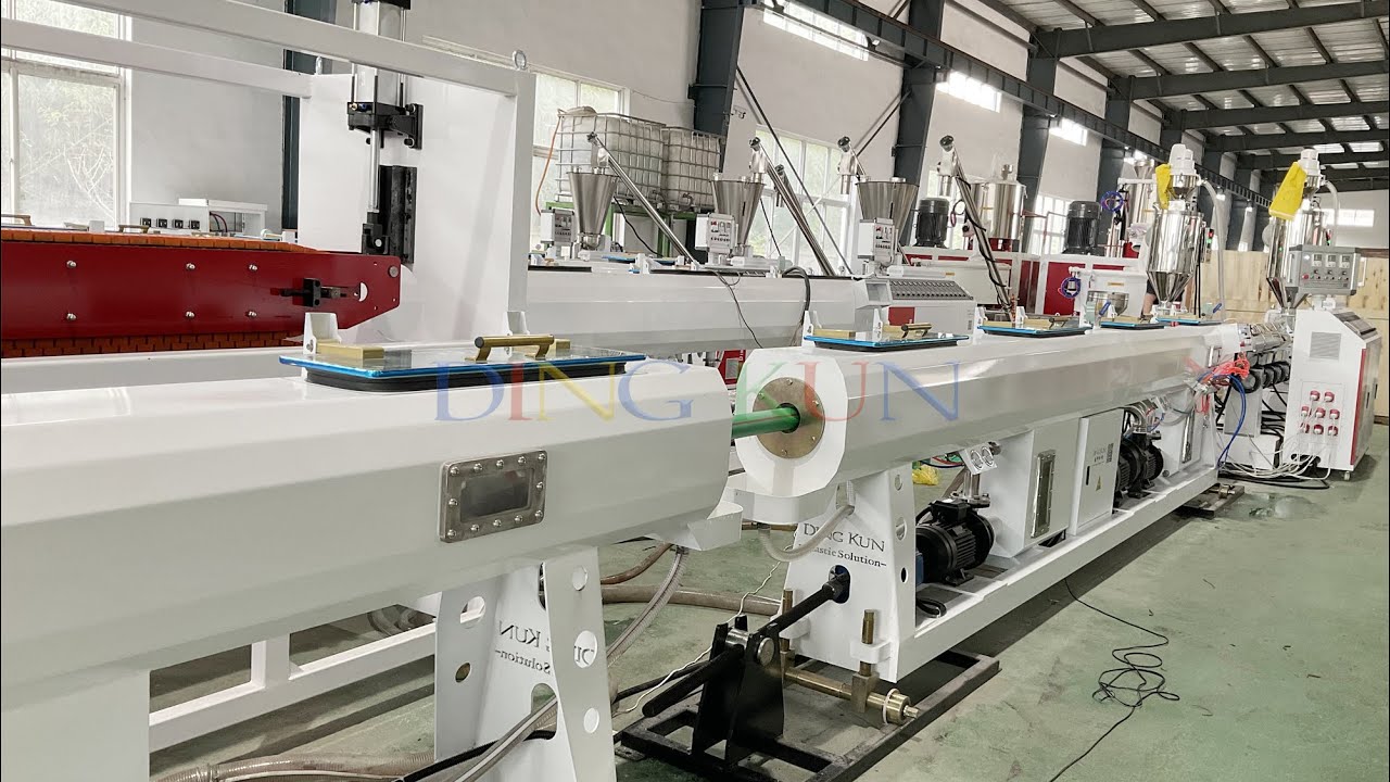 Hdpe pipe machines in client factory - YouTube