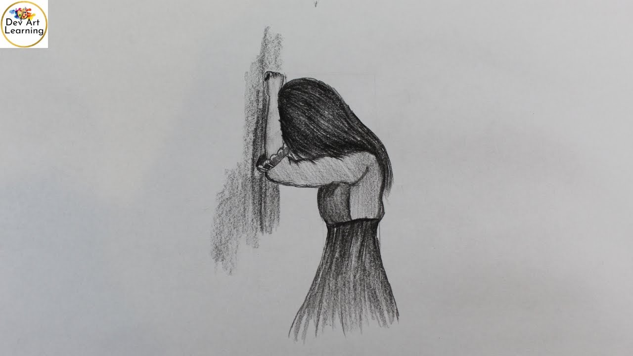 How to draw a sad girl | Step by step|Easy drawing| Pencil sketch - YouTube
