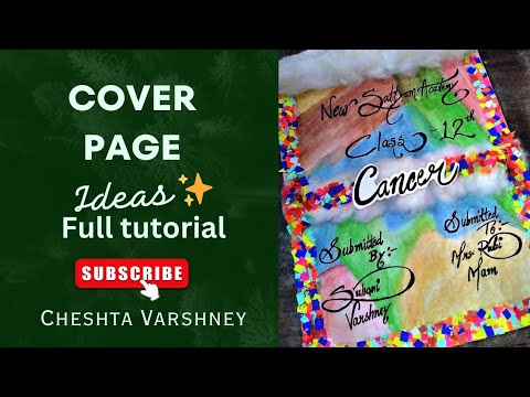 Colourful Cover Page | Easy art | project file | Cover Page ideas ...