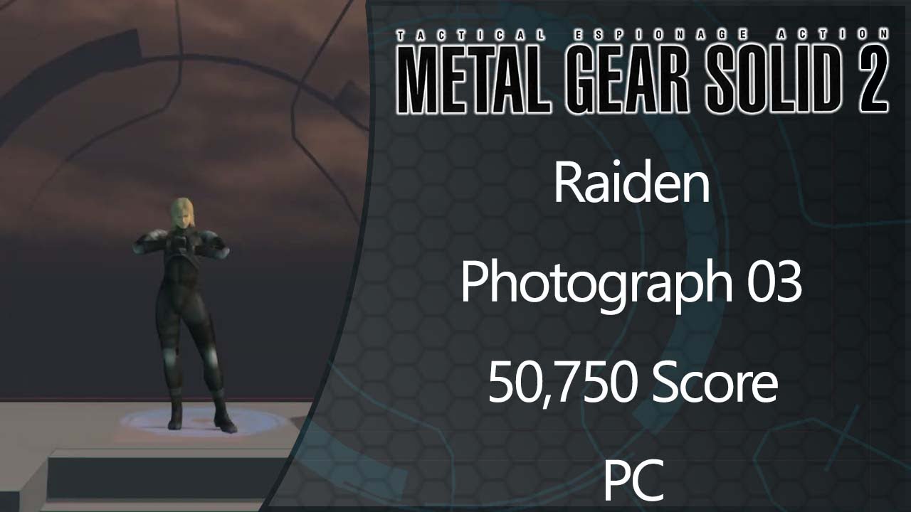 MGS2: Substance | PC | Raiden | Photograph | Level 03 | 50750 Score ...