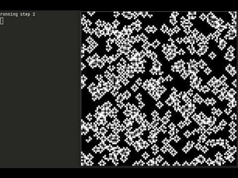 2D cellular automata - Greenberg-Hastings reaction-diffusion model ...