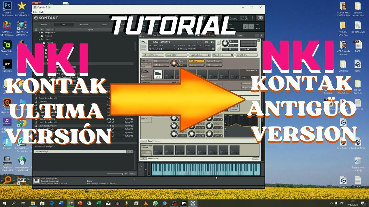 TUTORIAL Convertir mis Samples NKI KONTAKT a otra Versión Más Antigüa ...