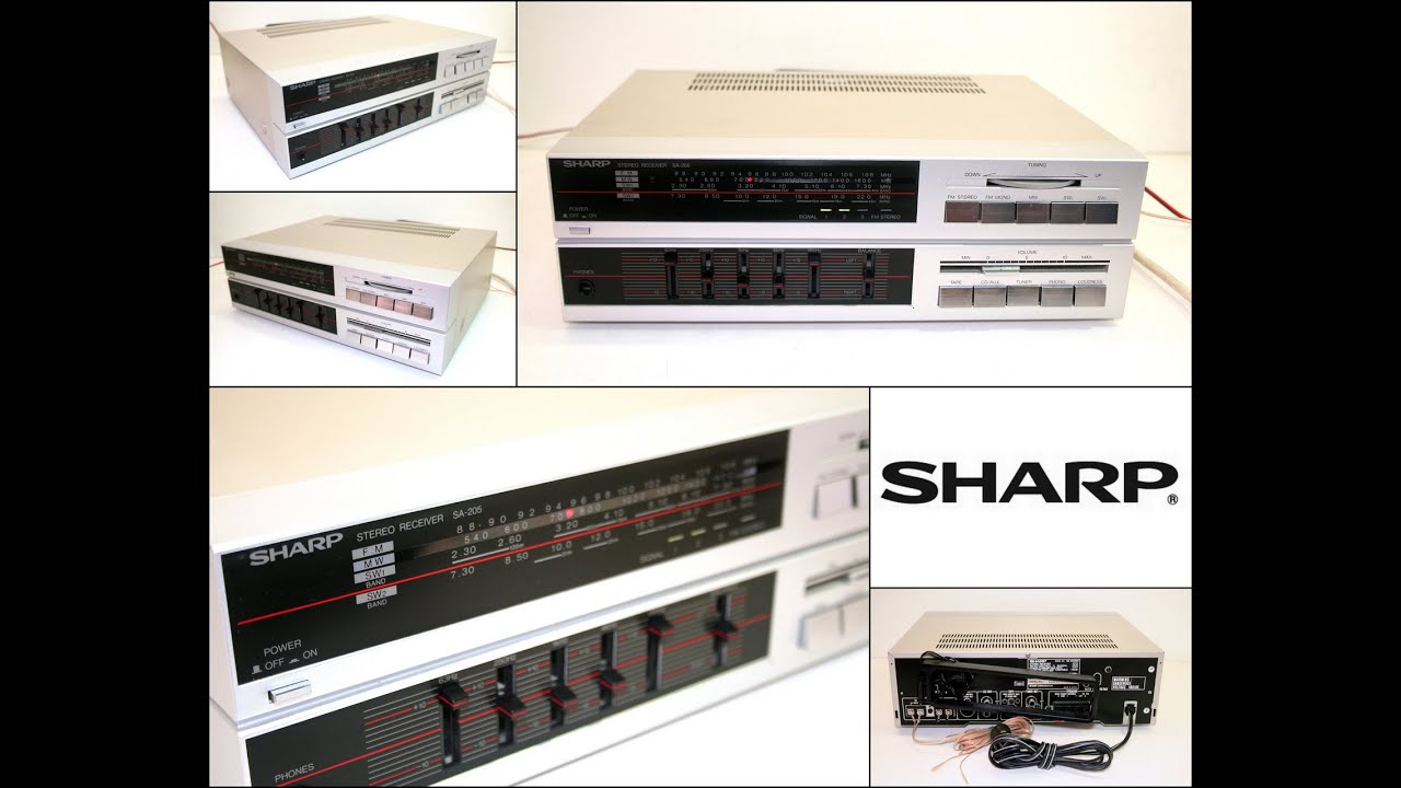 Vintage SHARP SA-205 5 Band EQ 4 Band Radio Stereo Receiver Amplifier ...