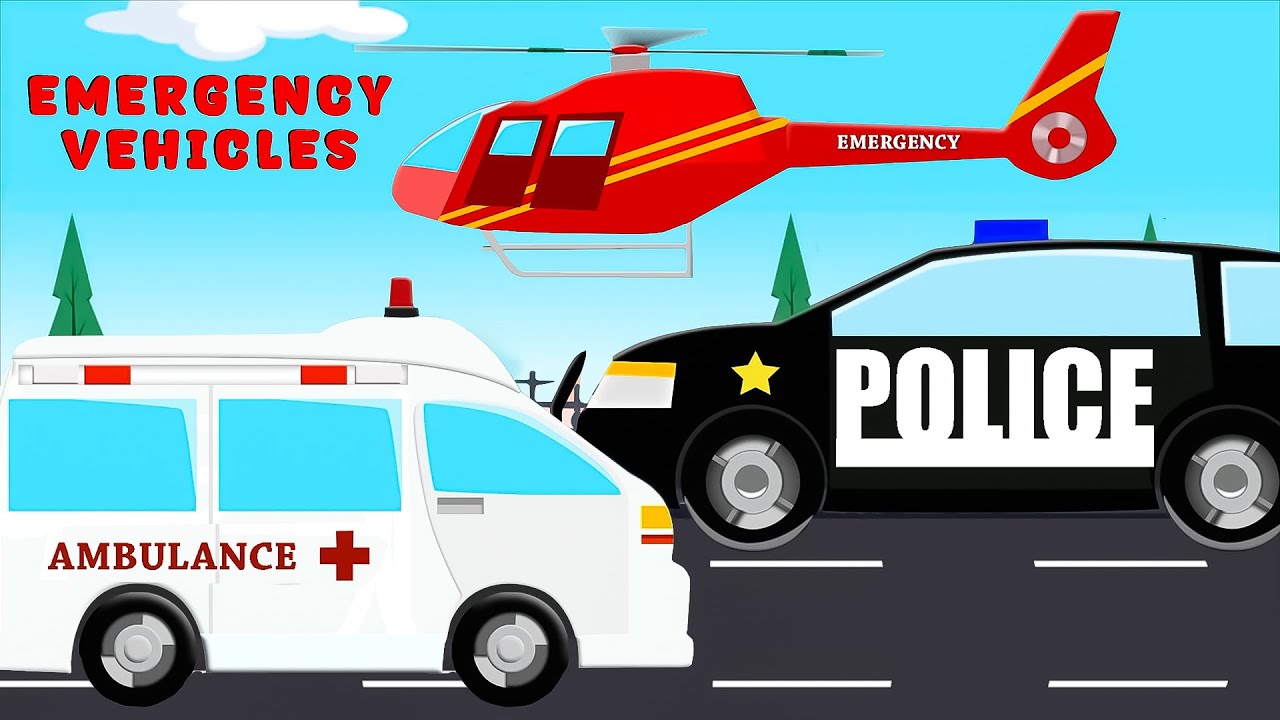 Emergency Vehicles Learning Animated Cartoon Videos for Toddlers - YouTube