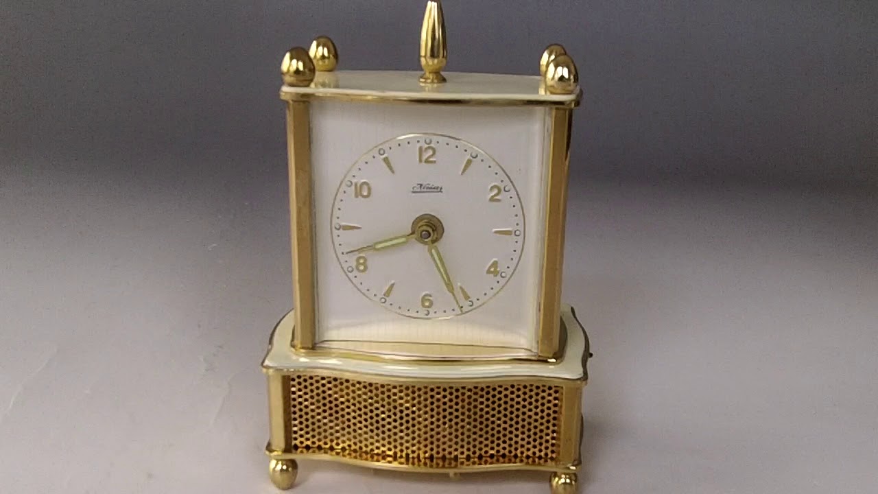 Vintage German Musical Alarm Clock with Swiss Reuge Musical Movement ...