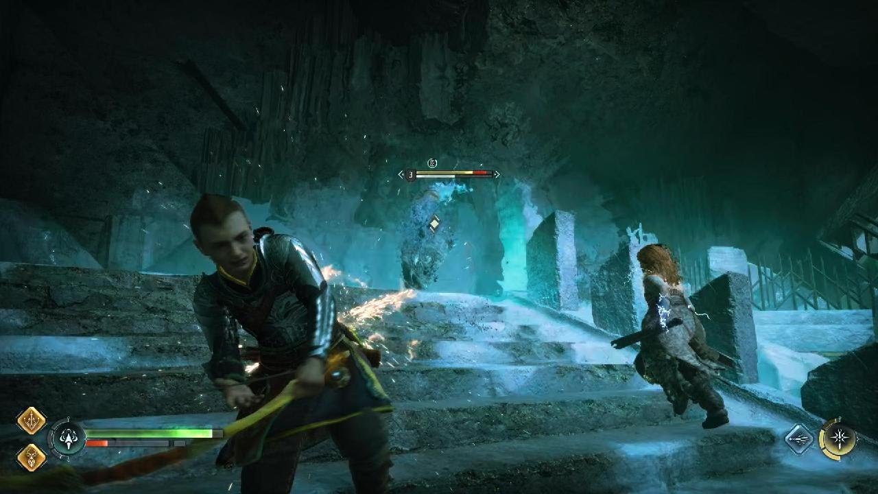 Atreus releases the big wolf God of War Ragnarök - YouTube