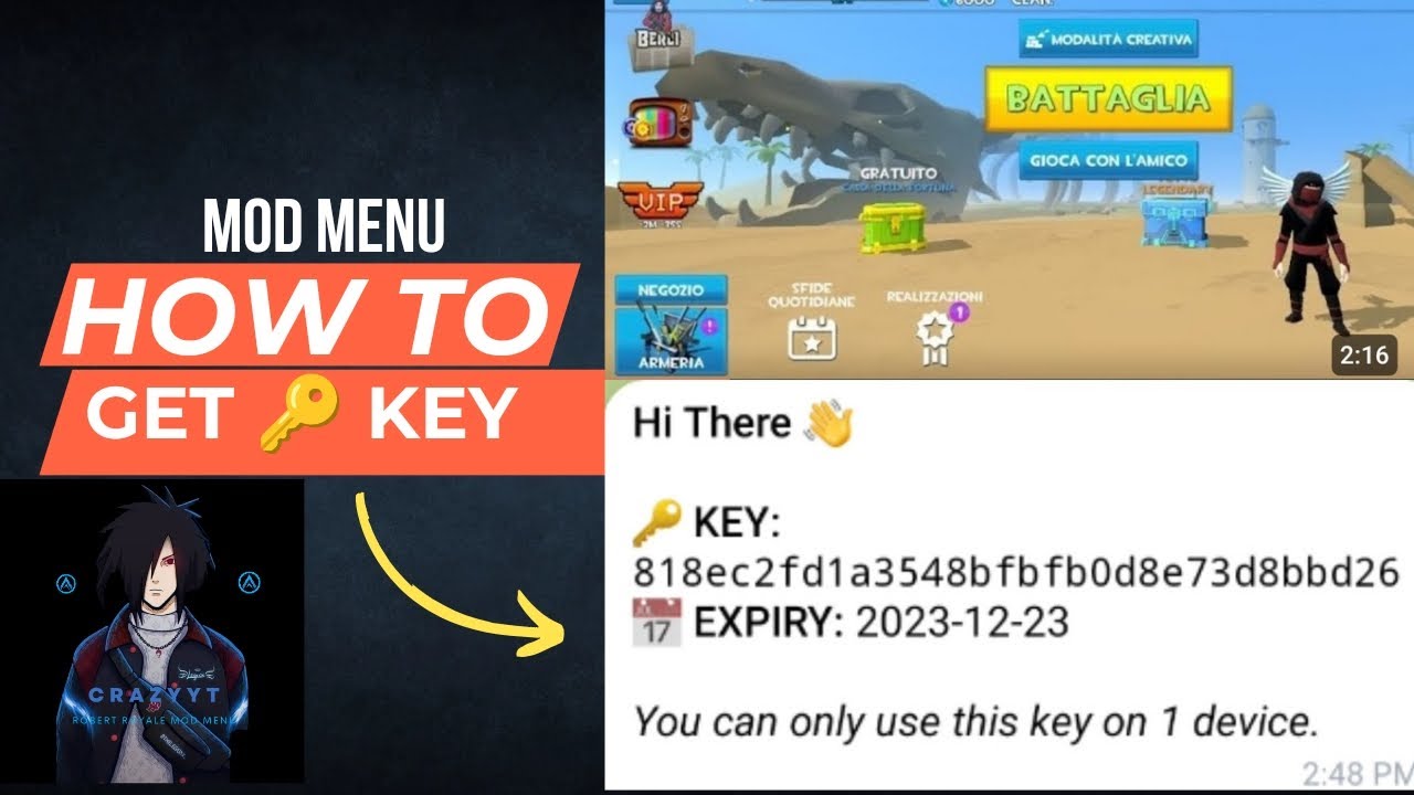 rocket Royale berli Mod menu how to get 🔑 key 🙏 2023 - YouTube