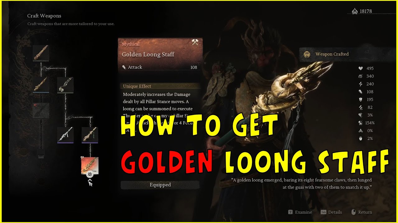 How To Get Golden Loong Staff In Black Myth Wukong 飞龙宝杖兵器。黑神话:悟空